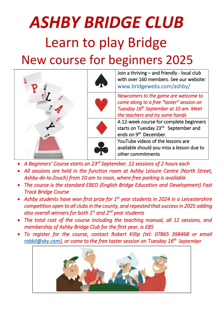 ASHBY BRIDGE CLUB, Ashby-de-la-Zouch, Leicestershire, UK