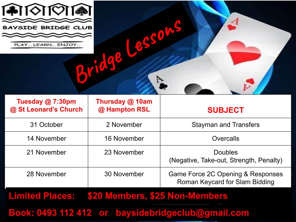 Bayside Bridge Club, Hampton, Victoria, Australia