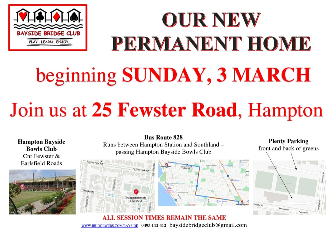 Bayside Bridge Club, Hampton, Victoria, Australia