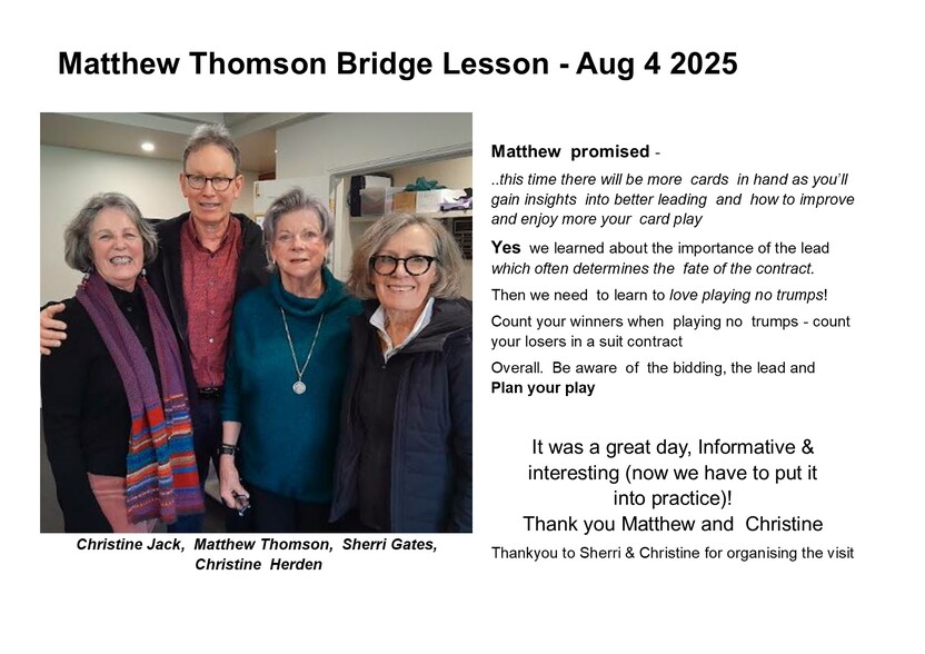 Bowral Bridge Club, Bowral NSW Australia