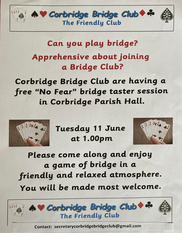 Corbridge Bridge Club, Corbridge, Northumberland, UK