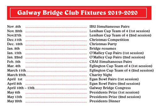 Galway Bridge Club, The Bridge Centre, St. Mary's Road, Galway, Ireland