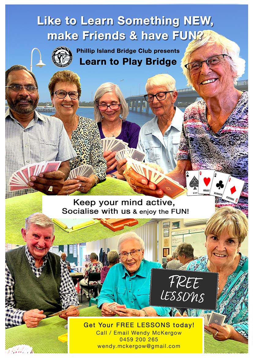 Phillip Island Bridge Club, 23 Cleeland St, Newhaven, Phillip Island ...